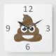 Funny Cute Poop Emoji Square Wall Clock | Zazzle