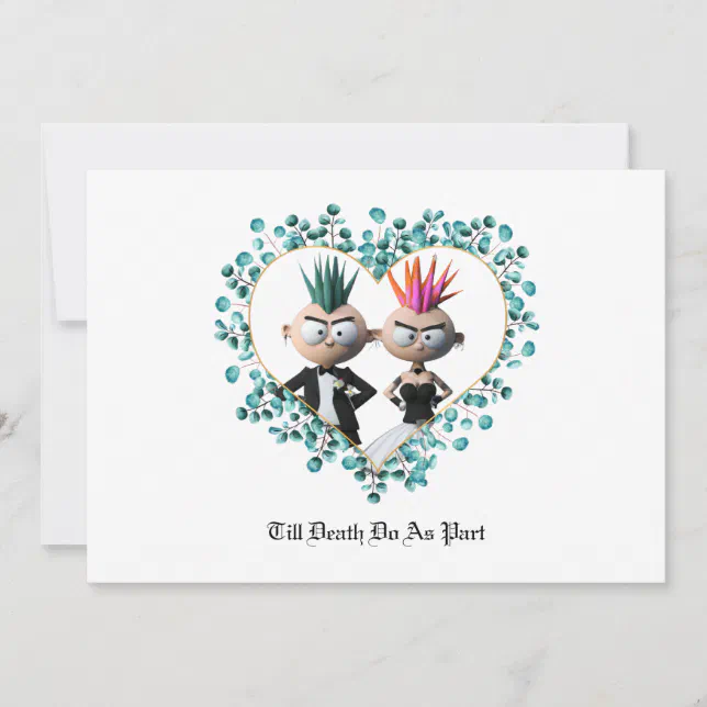 Funny Cute Punk Wedding Invitation | Zazzle