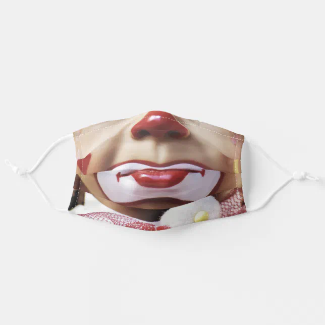 funny cute sad clown adult cloth face mask | Zazzle