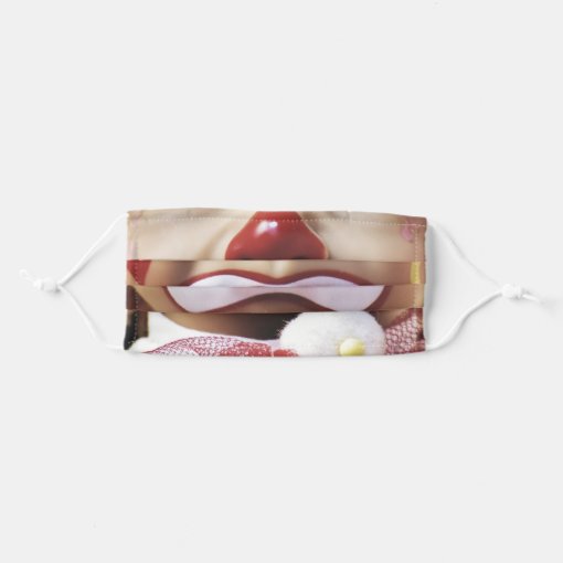 funny cute sad clown adult cloth face mask | Zazzle