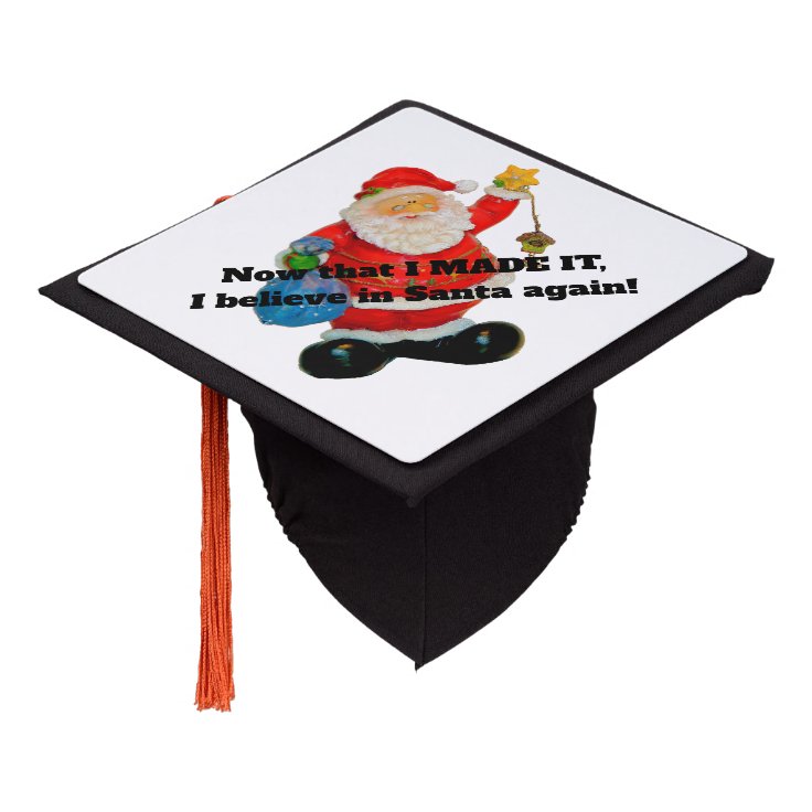 Funny Cute Santa Claus Father Christmas Graduation Cap Topper | Zazzle