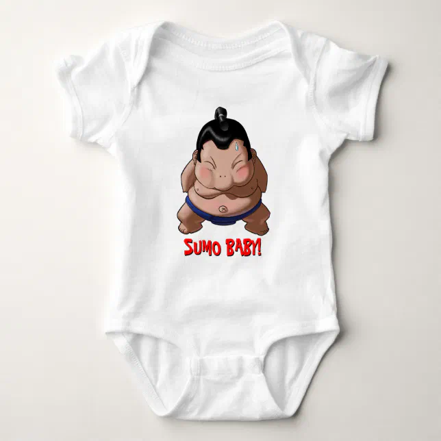 Funny Cute Sumo Baby Wrestler Baby Bodysuit | Zazzle
