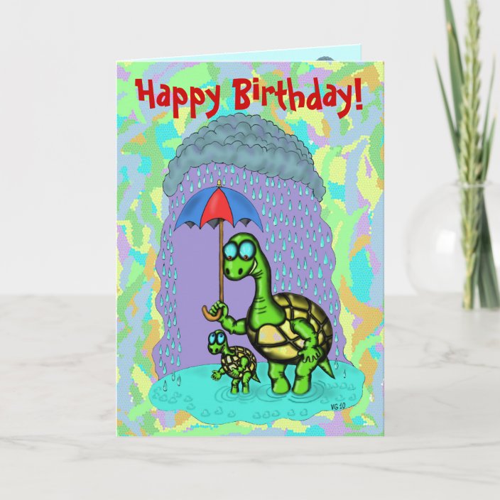 Funny cute turtles happy birthday card | Zazzle.com