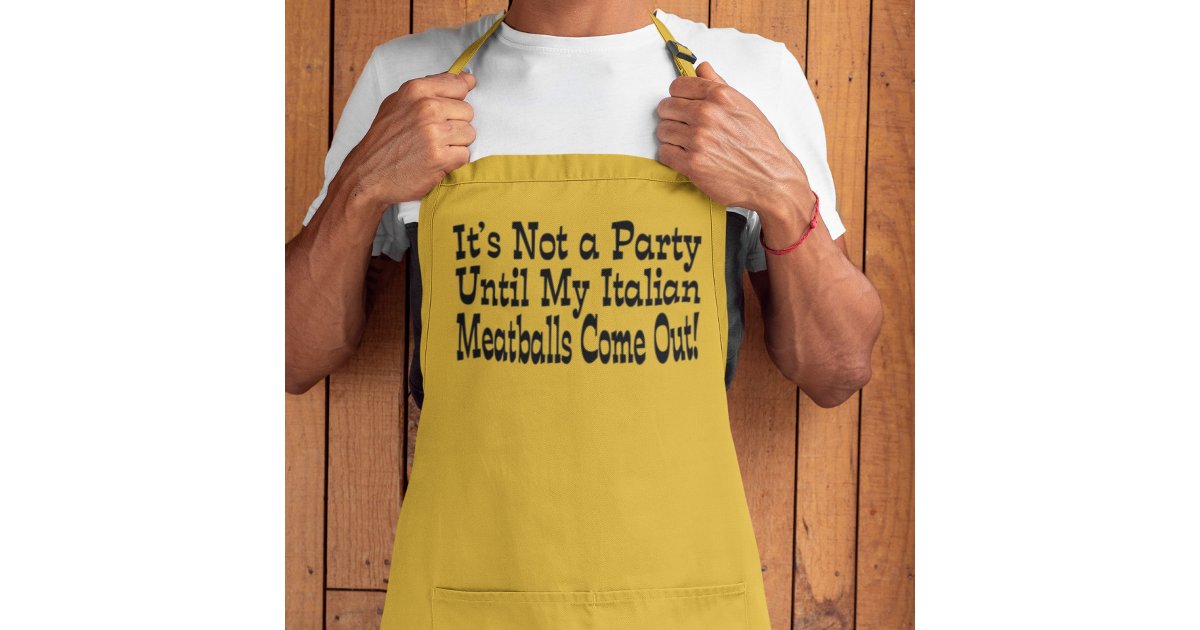 Funny Cute Unique Italian Meatballs Apron | Zazzle
