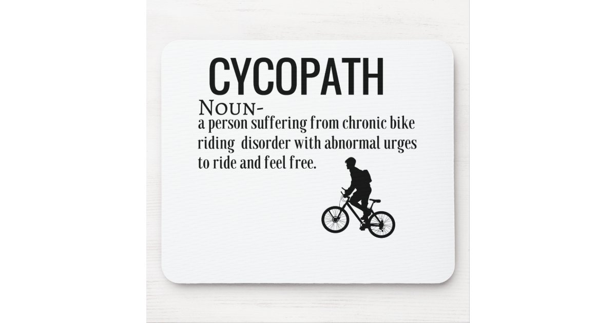 Funny Cycopath Noun Design Dictionary Definition Mouse Pad | Zazzle