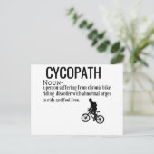 Funny Cycopath Noun Design Dictionary Definition Postcard | Zazzle