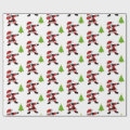Funny Dabbing Santa Claus on White Background Wrapping Paper | Zazzle