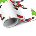 Funny Dabbing Santa Claus on White Background Wrapping Paper | Zazzle