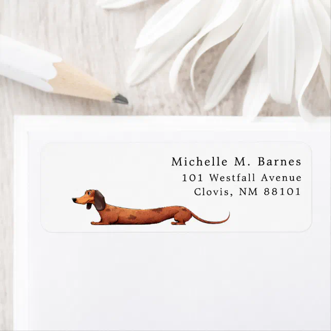 Funny Dachshund Puppy Dog Return Label | Zazzle