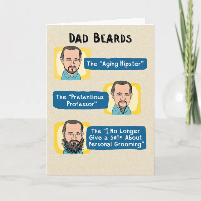 Funny Dad Beards Father's Day Card | Zazzle