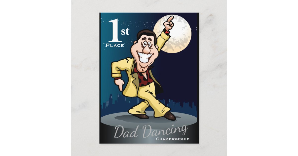 Funny Dad Dancing Winner Postcard | Zazzle
