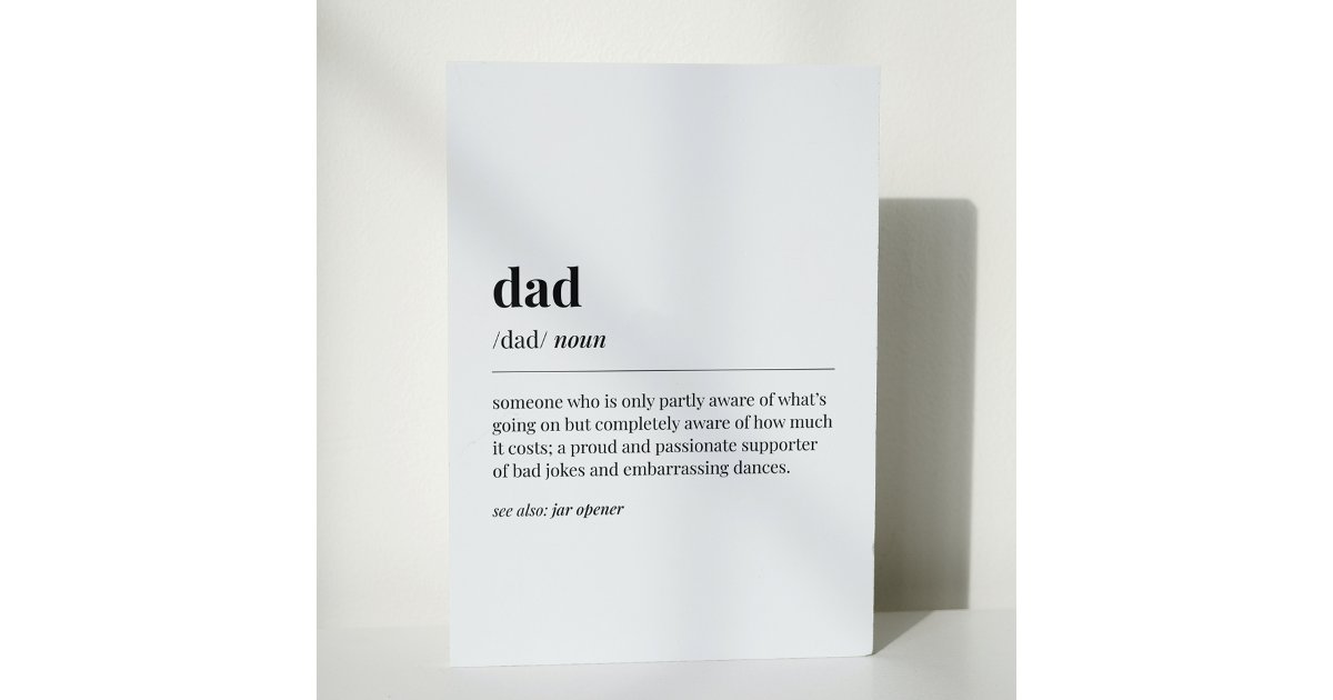 Funny Dad Definition Card | Zazzle
