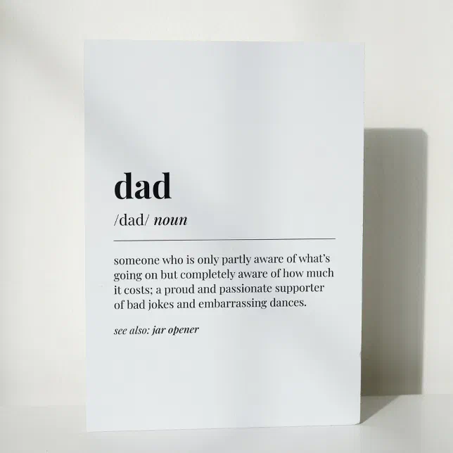 Funny Dad Definition Card | Zazzle