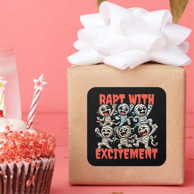 Funny Dancing Mummies Rapt with Excitement Square Sticker | Zazzle