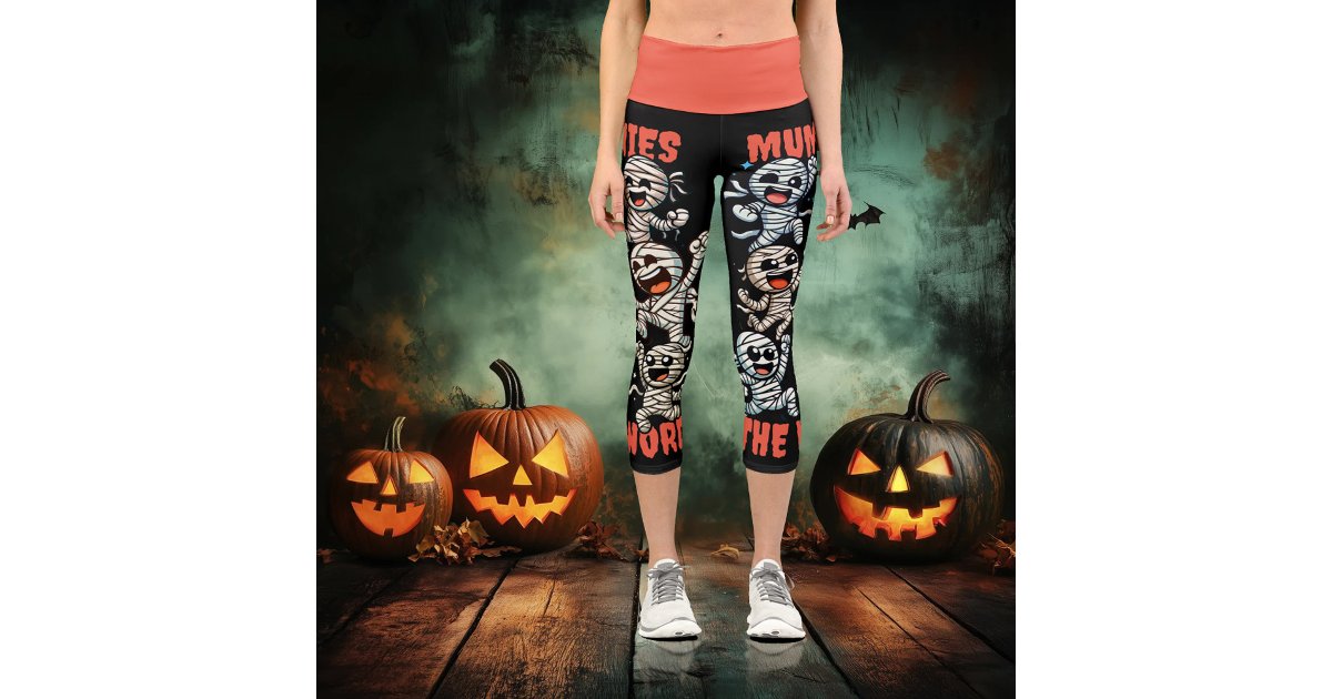 Funny Dancing Mummies the Word Capri Leggings | Zazzle