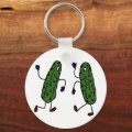 Funny Dancing Pickles Art Keychain | Zazzle