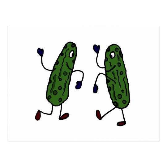 Funny Dancing Pickles Art Postcard | Zazzle.com