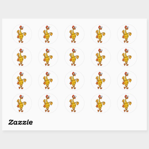 Funny Dancing Rubber Chicken Classic Round Sticker | Zazzle