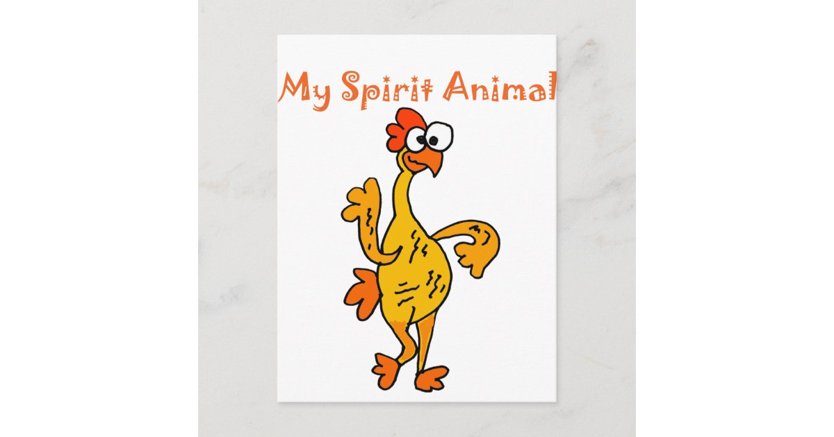 Funny Dancing Rubber Chicken Spirit Guide Postcard | Zazzle