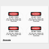 Funny Danger Sign Oval Sticker | Zazzle