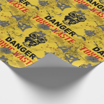Funny "Danger Toxic Waste" Gas Mask Grunge Wrapping Paper | Zazzle