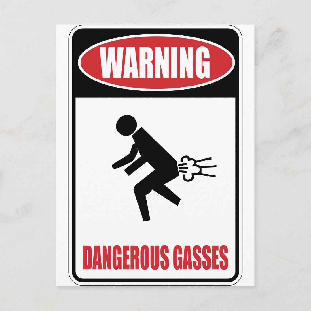 Funny Dangerous Gasses Postcard | Zazzle