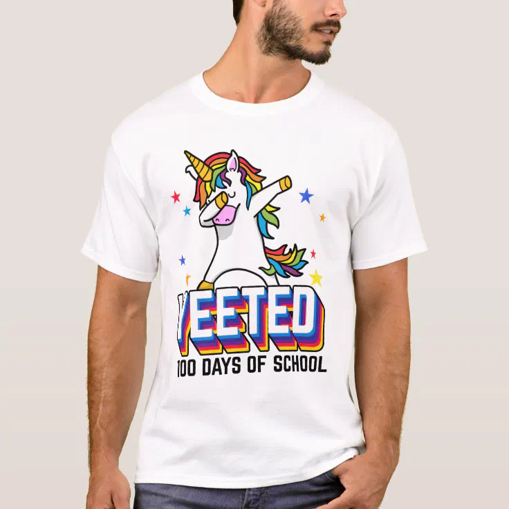 Funny Dank Meme Yeet Unicorn 100th Day Of School T-Shirt | Zazzle