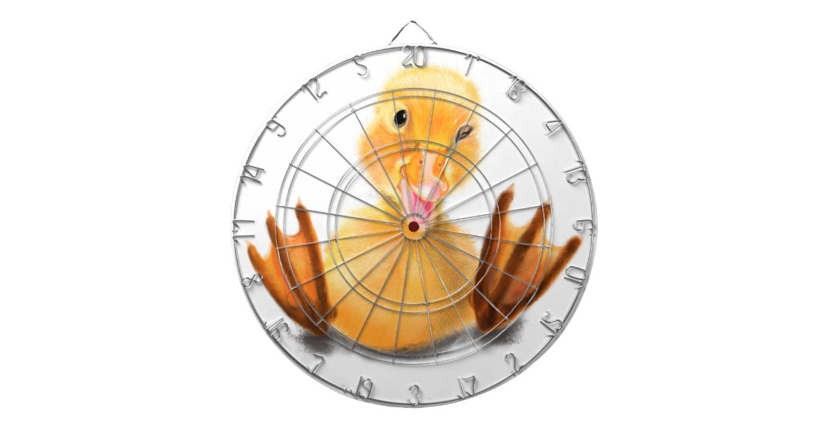 Funny Dart Board with Happy Yellow Duck - Smile | Zazzle