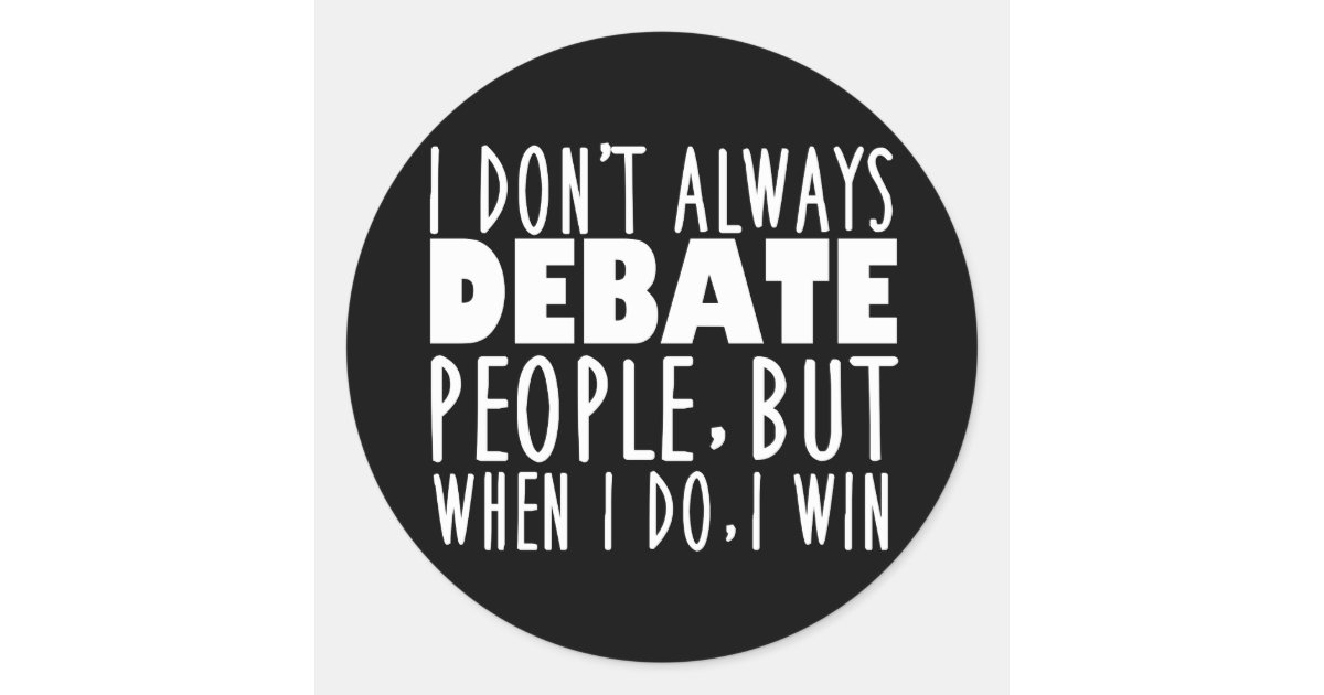 Funny Debate Team Champion Classic Round Sticker | Zazzle