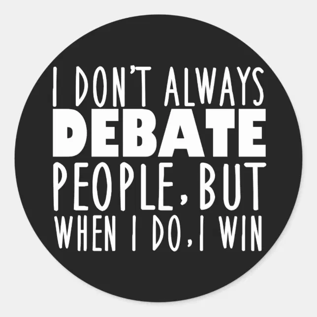 Funny Debate Team Champion Classic Round Sticker | Zazzle