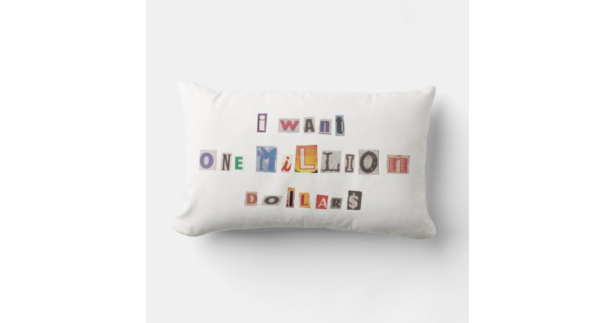 Funny Demand For Money Ransom Note Collage Lumbar Pillow | Zazzle