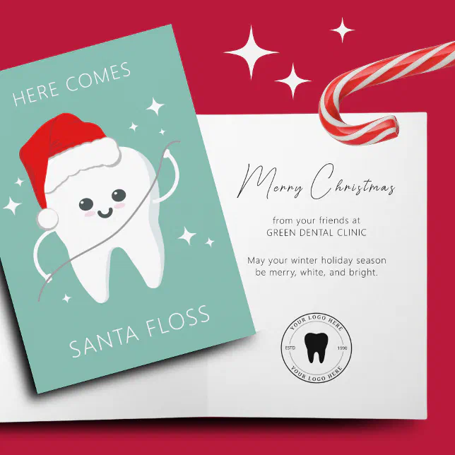 Funny Dentist Dental Clinic Christmas Holiday Card | Zazzle
