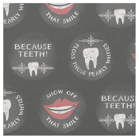Cute Pediatric Dental Practice Tooth Pattern Fabric | Zazzle
