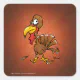 Funny Derp Turkey Cartoon Square Sticker | Zazzle
