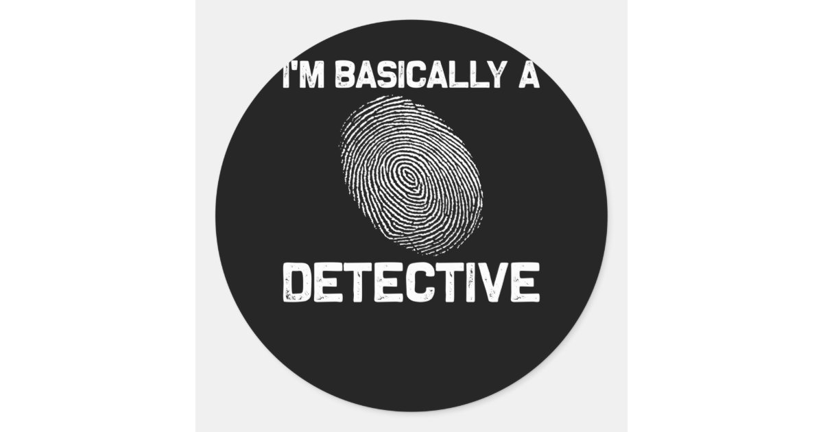 Funny Detective Crime Investigation Drama Reader Classic Round Sticker ...