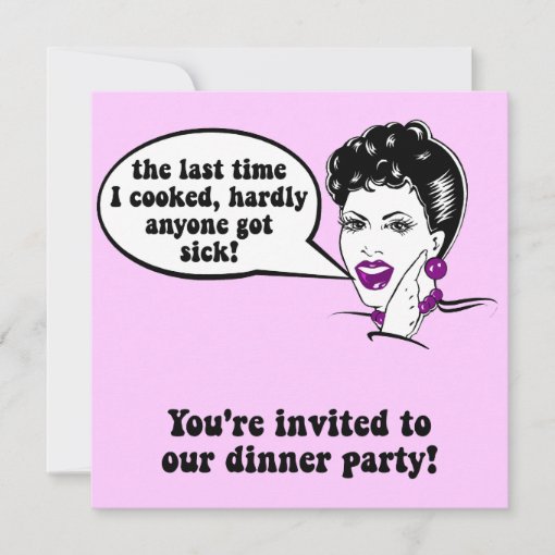 Funny dinner party invitation | Zazzle