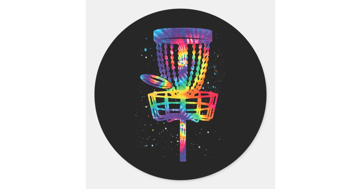 Funny Disc Golf Tie Dye Disc Golf For Classic Round Sticker | Zazzle