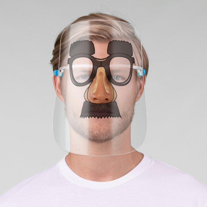 Funny Disguise Eye Glasses Top Hat Moustache Face Shield | Zazzle