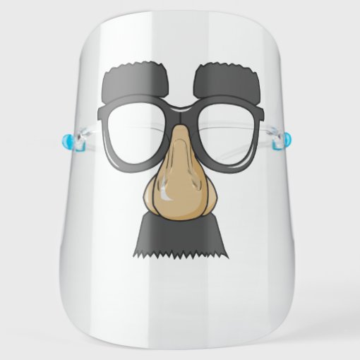 Funny Disguise Eye Glasses Top Hat Moustache Face Shield | Zazzle