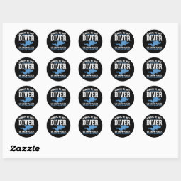 Funny Diver Scuba Diving Classic Round Sticker | Zazzle