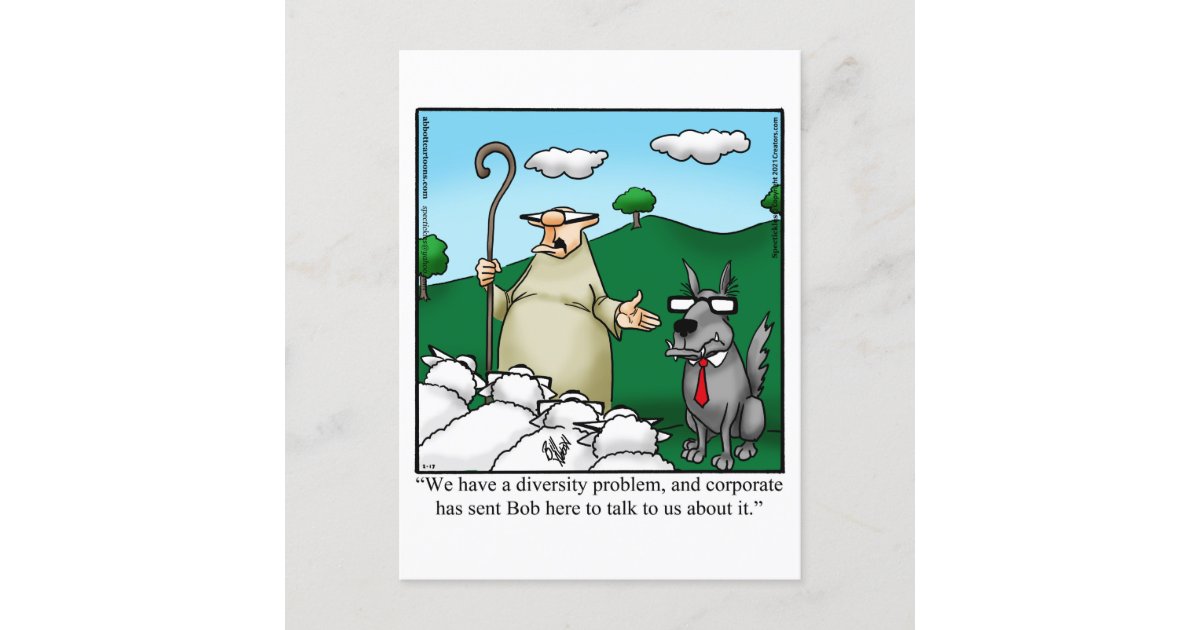 Funny Diversity Humor Postcard | Zazzle