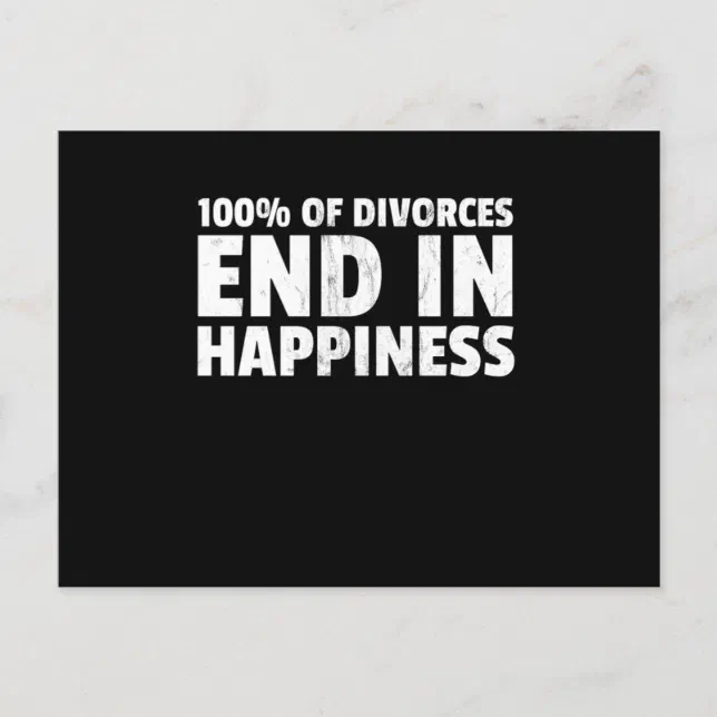 Funny Divorce Quote Design Gift For Divorce Party Postcard | Zazzle