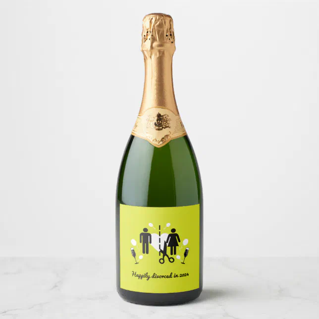 Funny Divorce Survivor Sympathy Sparkling Wine Label | Zazzle