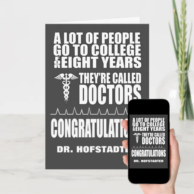 Funny Doctor Graduation Greeting Card | Zazzle