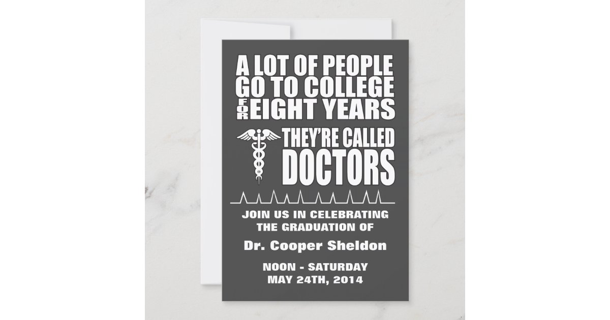 Funny Doctor Graduation Party Invitation | Zazzle