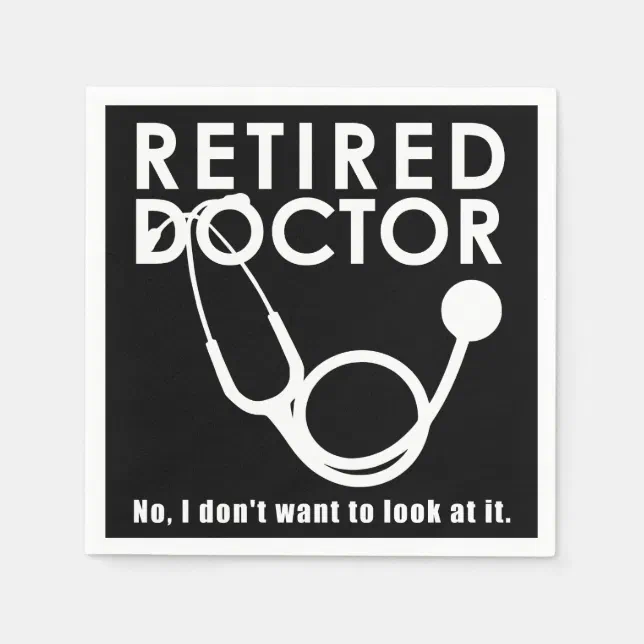 Funny Doctor Retirement Medical Theme Napkins | Zazzle