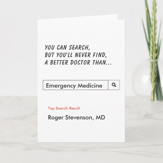 Funny Doctor Thank You Emergency Medicine Card | Zazzle.com