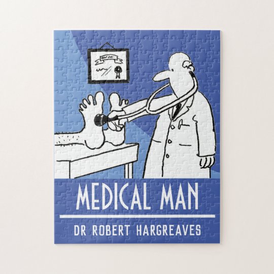 Funny Doctor with Stethoscope Checking Feet Jigsaw Puzzle | Zazzle.com