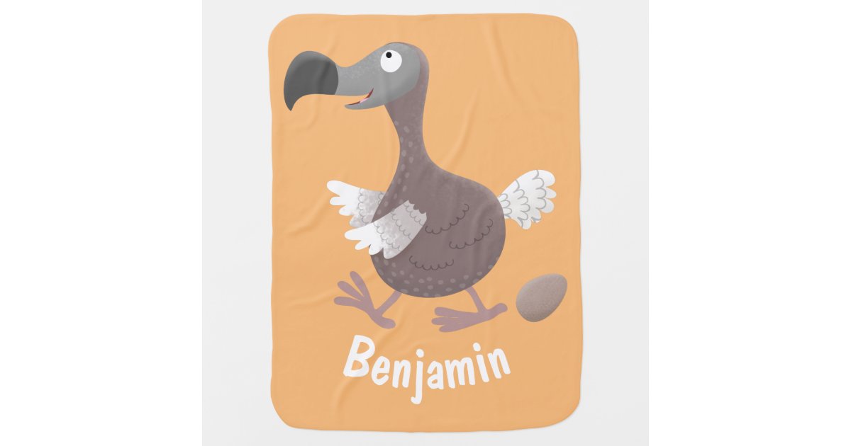 Funny dodo bird cartoon illustration baby blanket | Zazzle