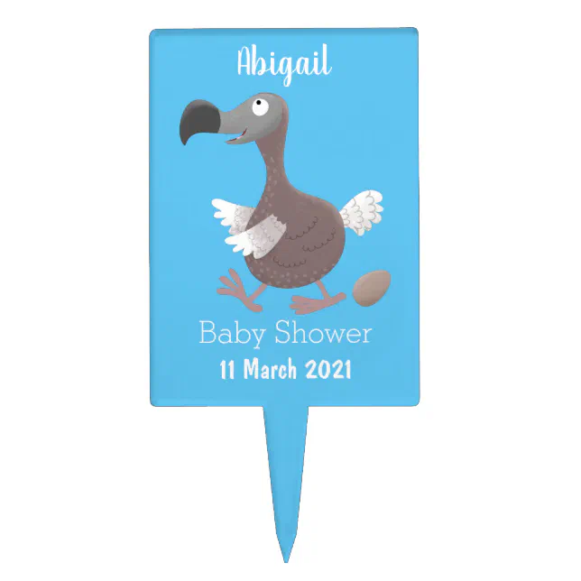 Funny dodo bird cartoon illustration cake topper | Zazzle